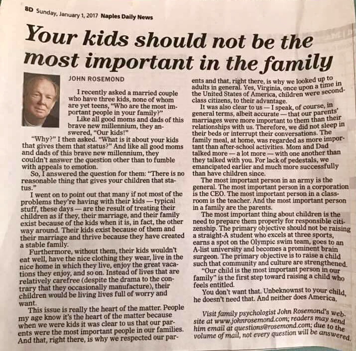 Your Kids Should Not Be the Most Important People in the Family ...